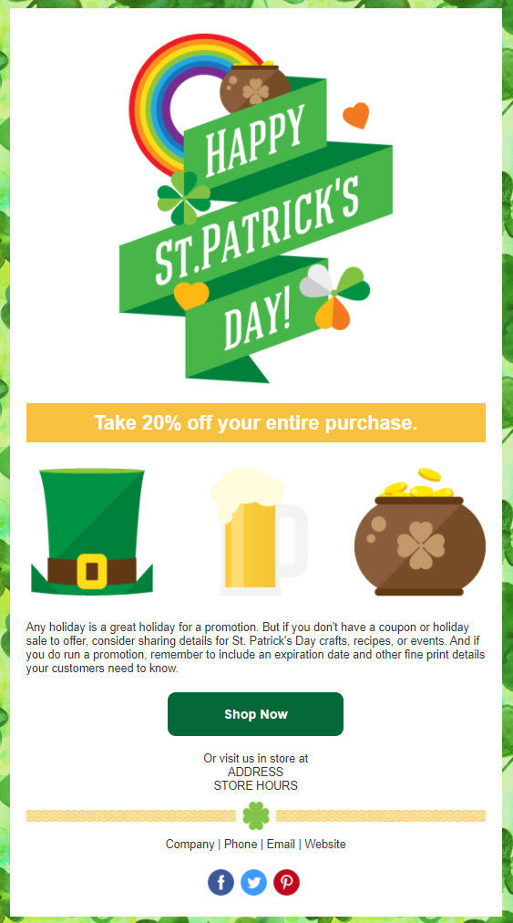 St. Patrick’s Day Email Templates | Constant Contact