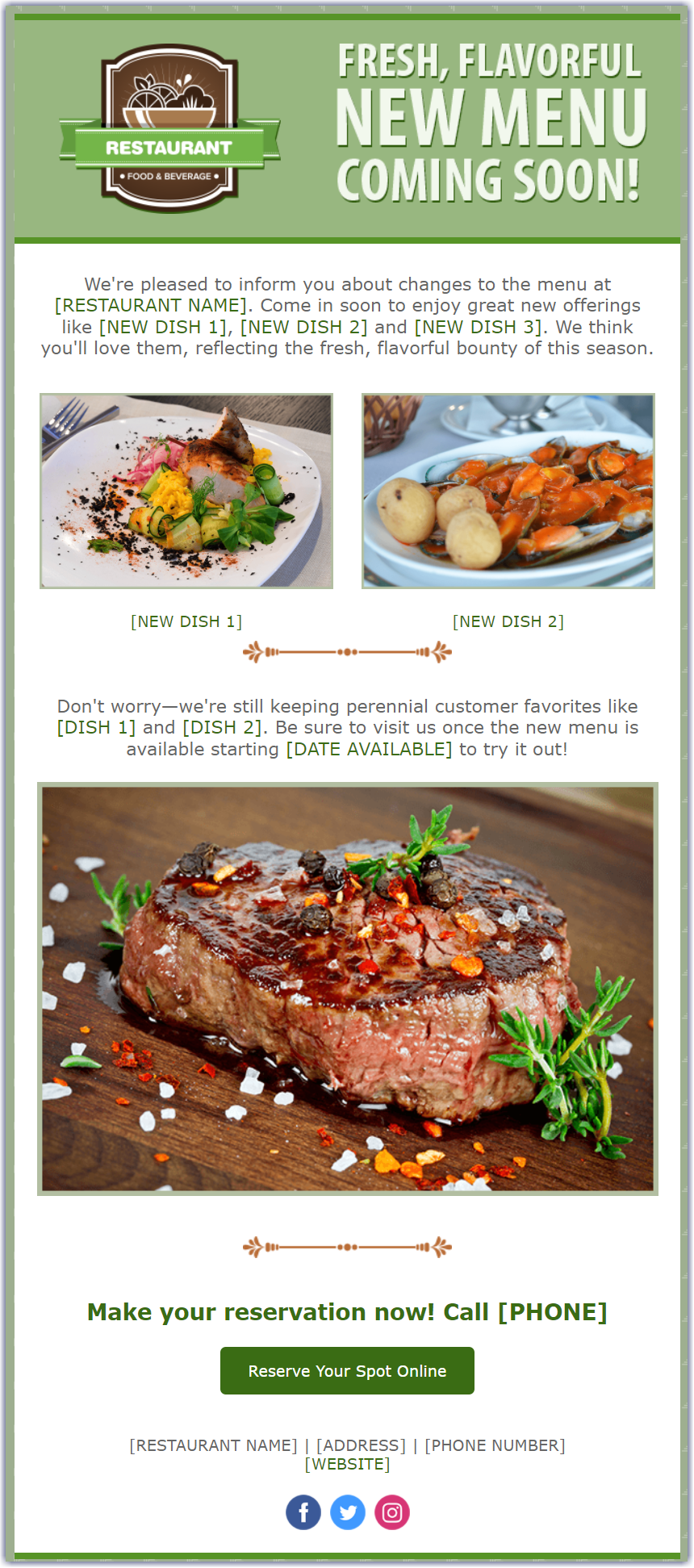 Parts of a Great Restaurant Newsletter | Constant Contact
