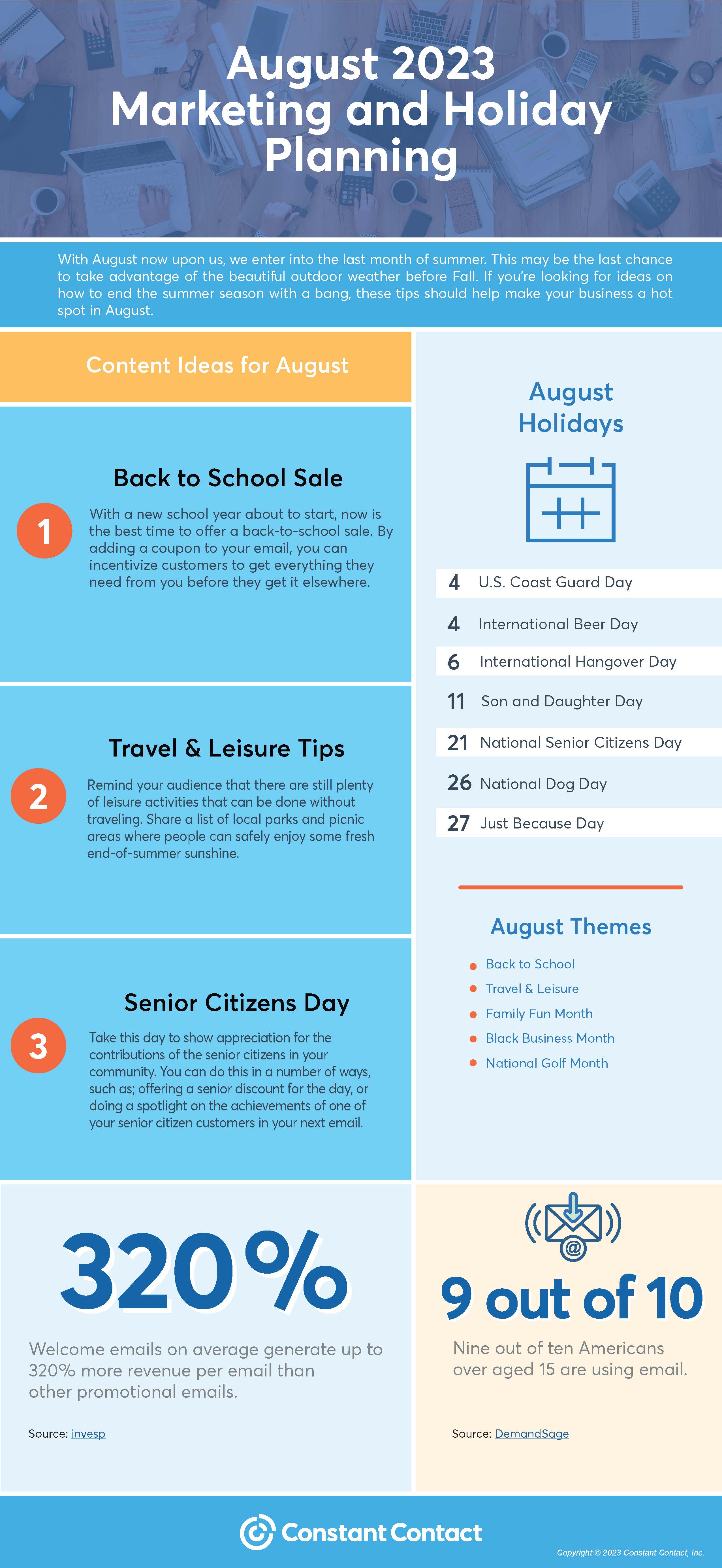 August Holidays and Newsletter Ideas — 2023 | Constant Contact
