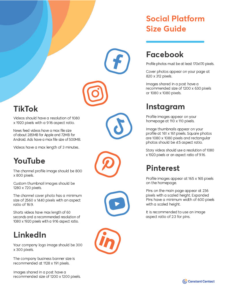 Social Media Image Sizes Guide (Updated 2025) | Constant Contact